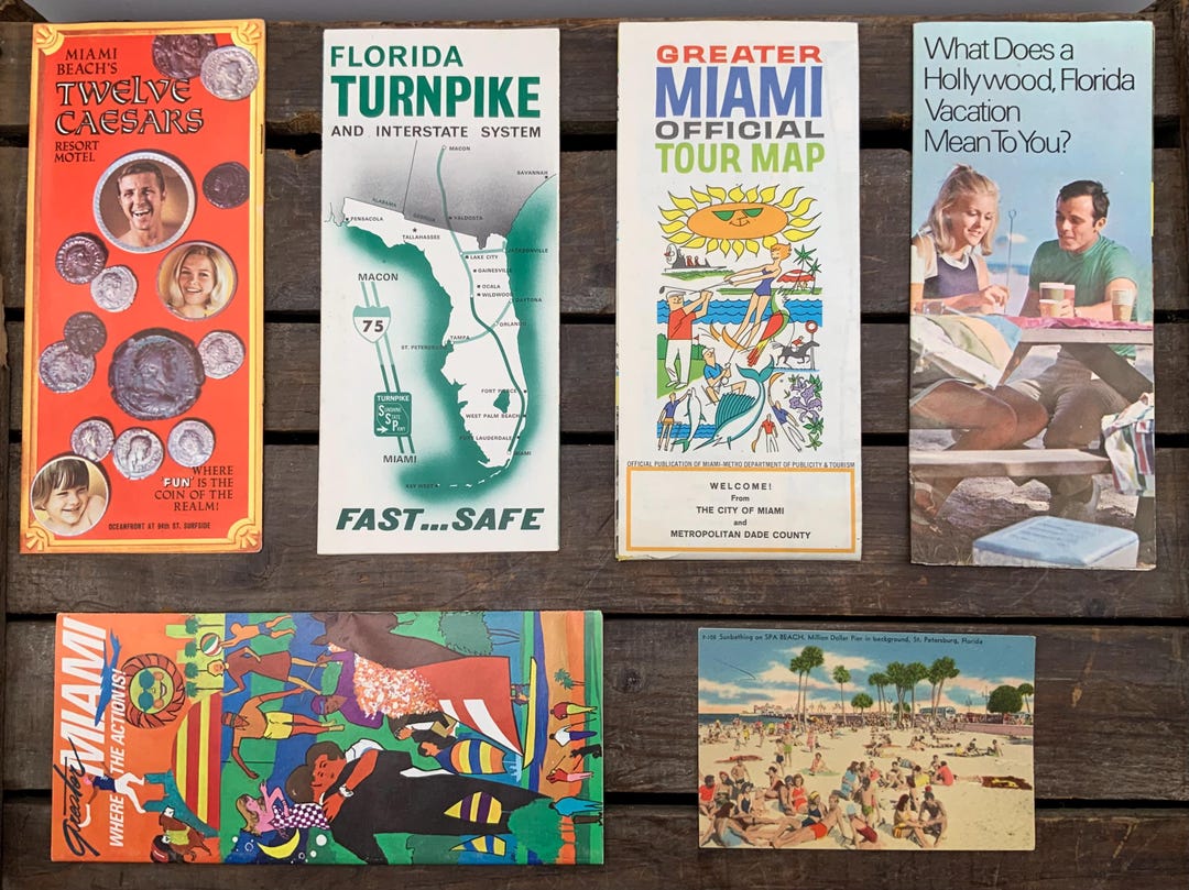1960s Florida Tourist Souvenir Maps Pamphlets Postcard 6pcs - Etsy