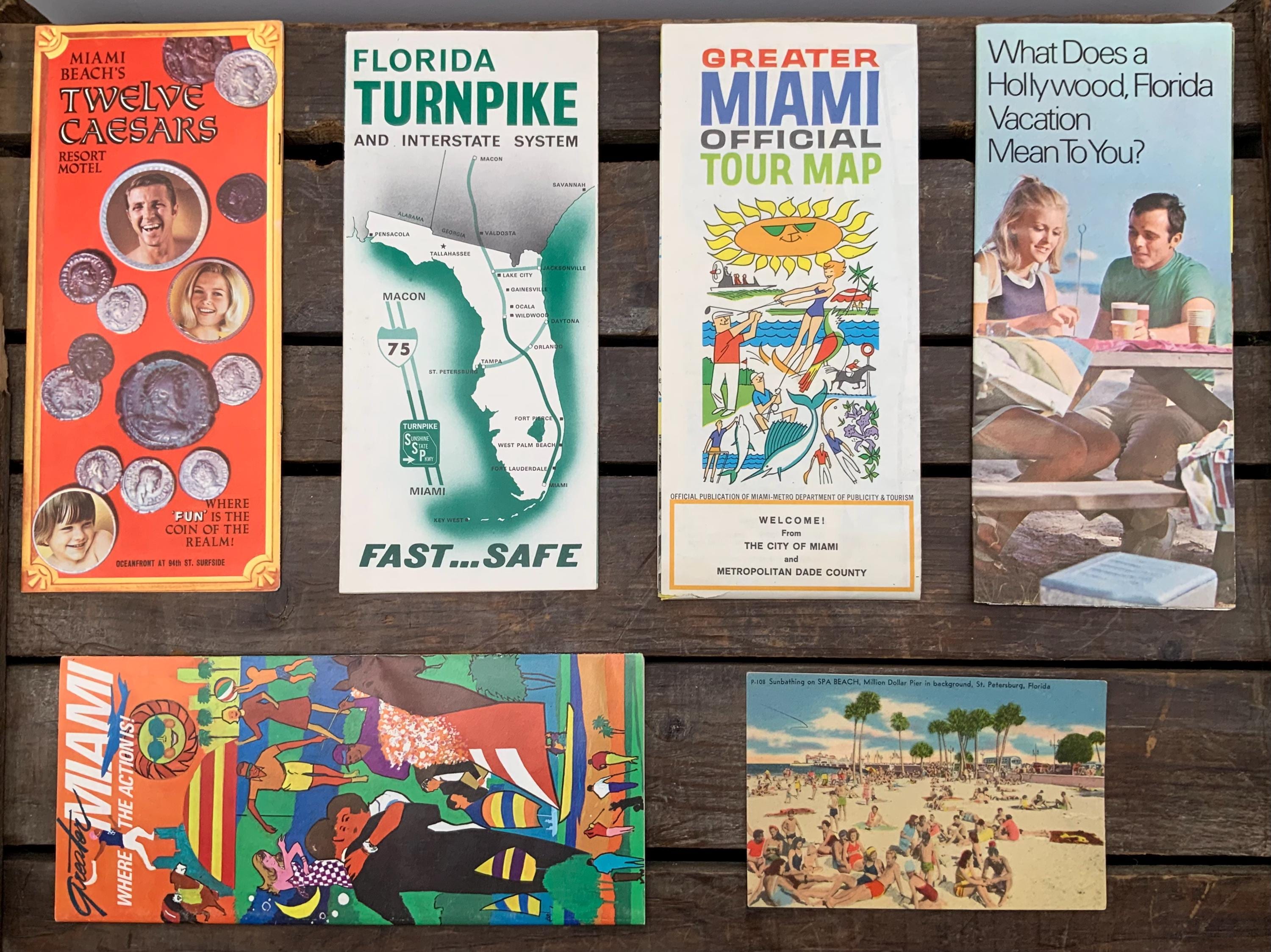 1960s Florida Tourist Souvenir Maps Pamphlets Postcard 6pcs - Etsy