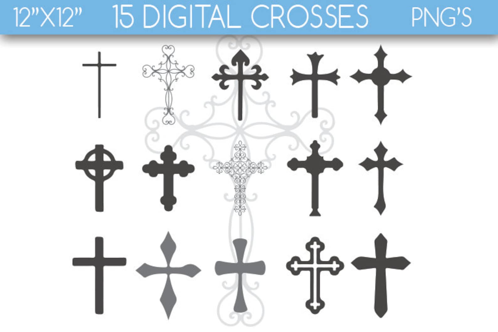 Crosses Clipart Cross Clipart Crosses Clip Art Cross Clip - Etsy