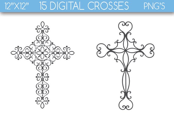 Fancy Cross Clip Art Black And White