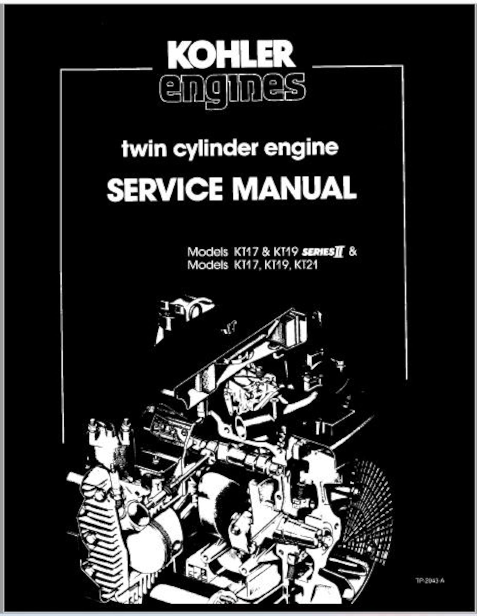 Kohler KT17 KT19 Series II & Models KT17 KT19 KT21 Twin Cylinder Engine ...