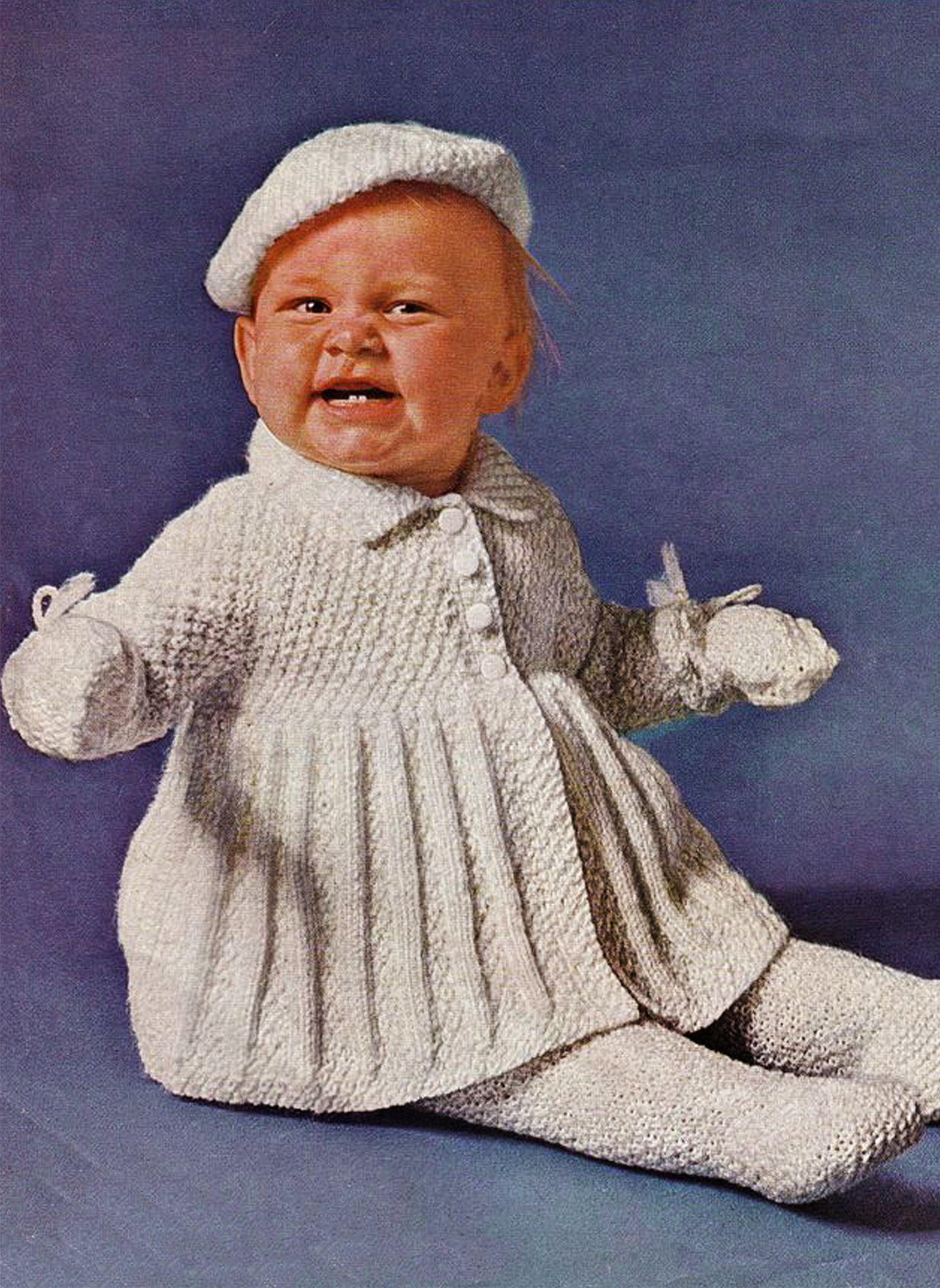 PDF Vintage Baby Knitting Pattern Bairnswear 1696 1950s Pram Set ...