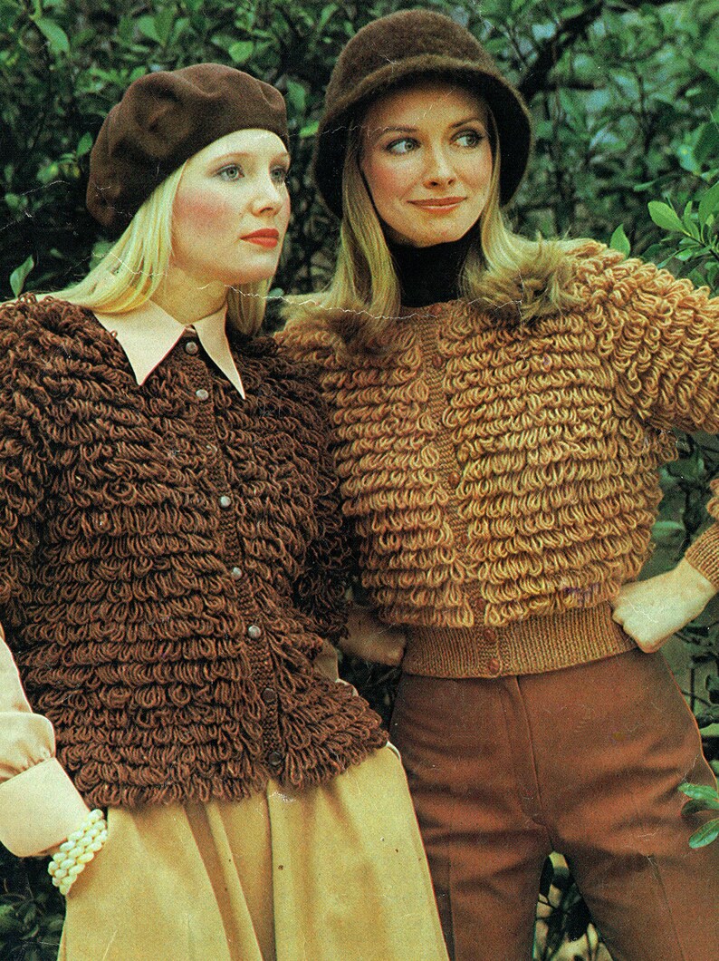 PDF Vintage Womens Ladies Loopy Stitch Jackets Knitting Pattern 1970s ...