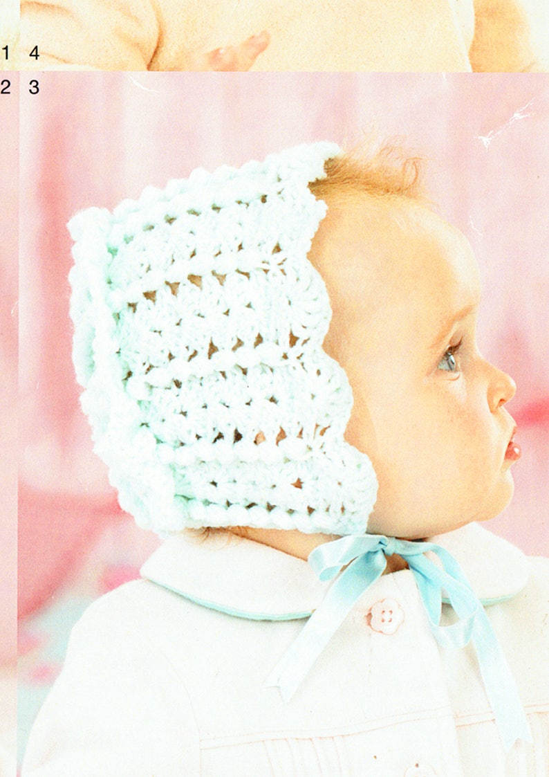 PDF Baby Girl Bonnet Crochet Pattern Hat Frilly Ruffles Lacy | Etsy