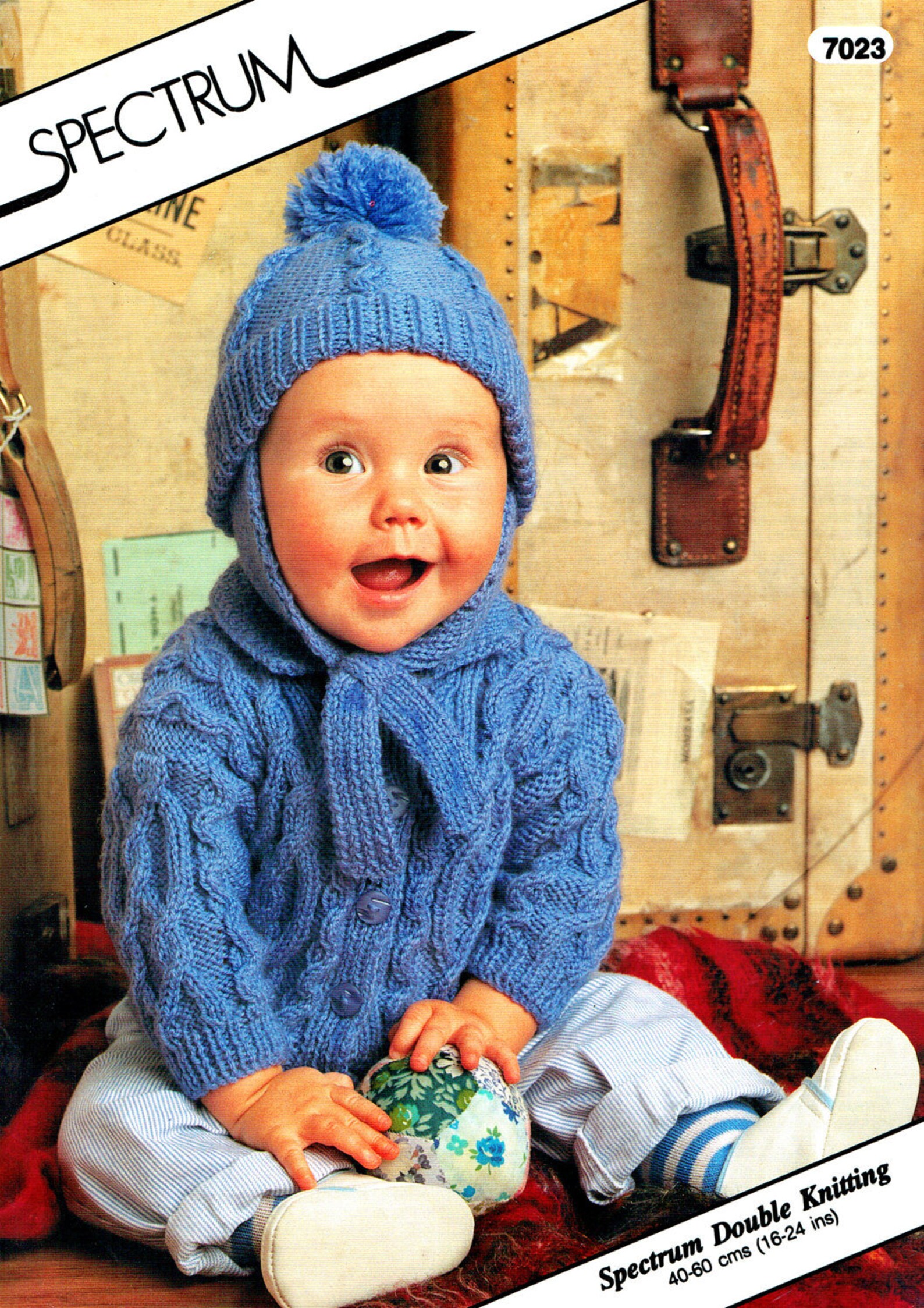 PDF Baby Boy Blue Aran Knitting Pattern Pram Set Cardigan & | Etsy UK