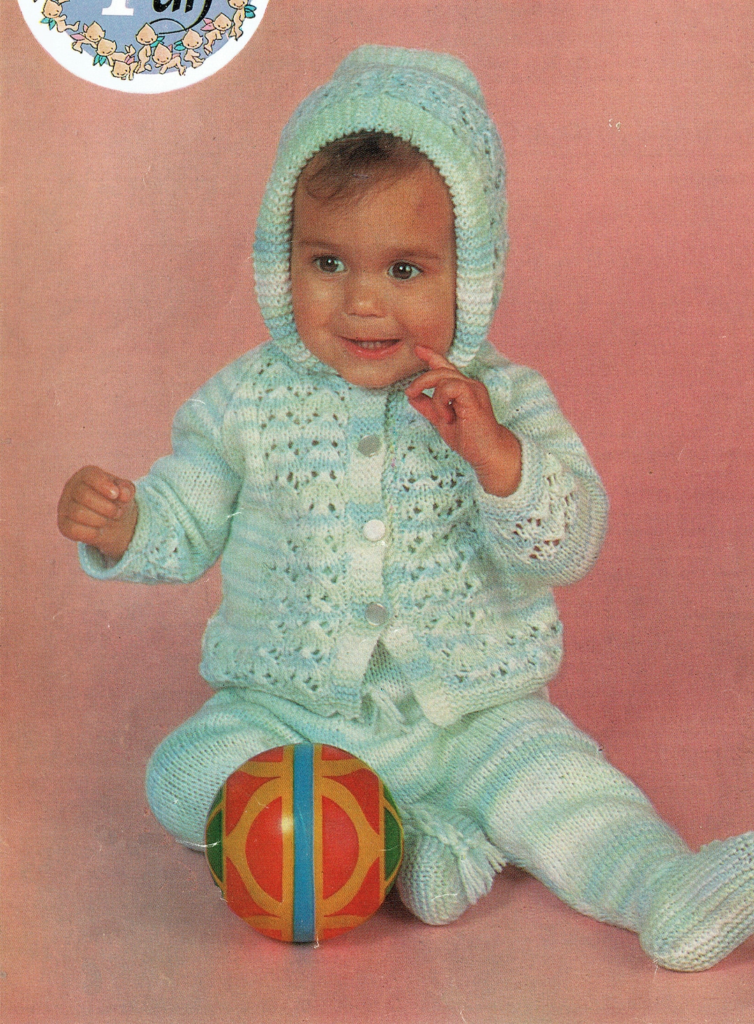 PDF Vintage Baby Pram Set Knitting Pattern Pixie Hood Leggings Pull Ups ...