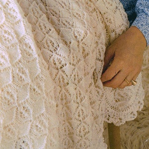 PDF Vintage Baby Christening Knitting Pattern Dress Blanket Shawl Gown ...