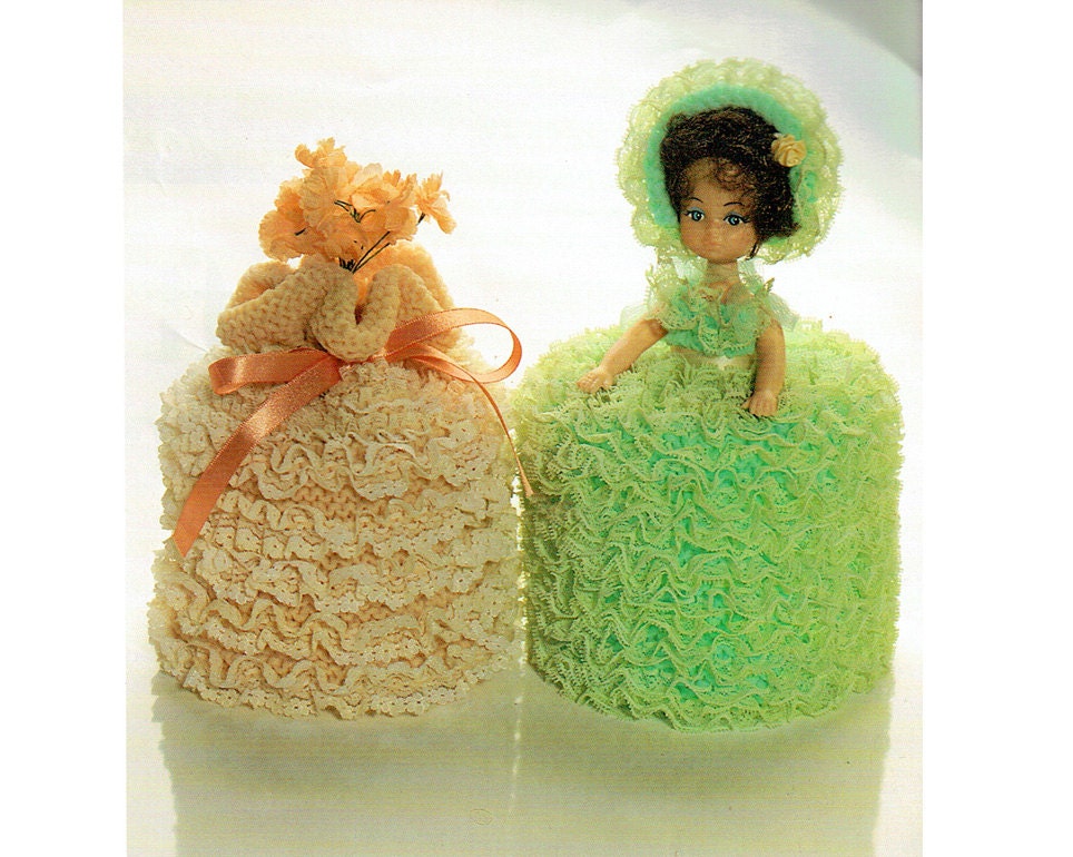 PDF 1960s Kitsch Victorian Frilly Toilet Doll Knitting Pattern Lacy ...