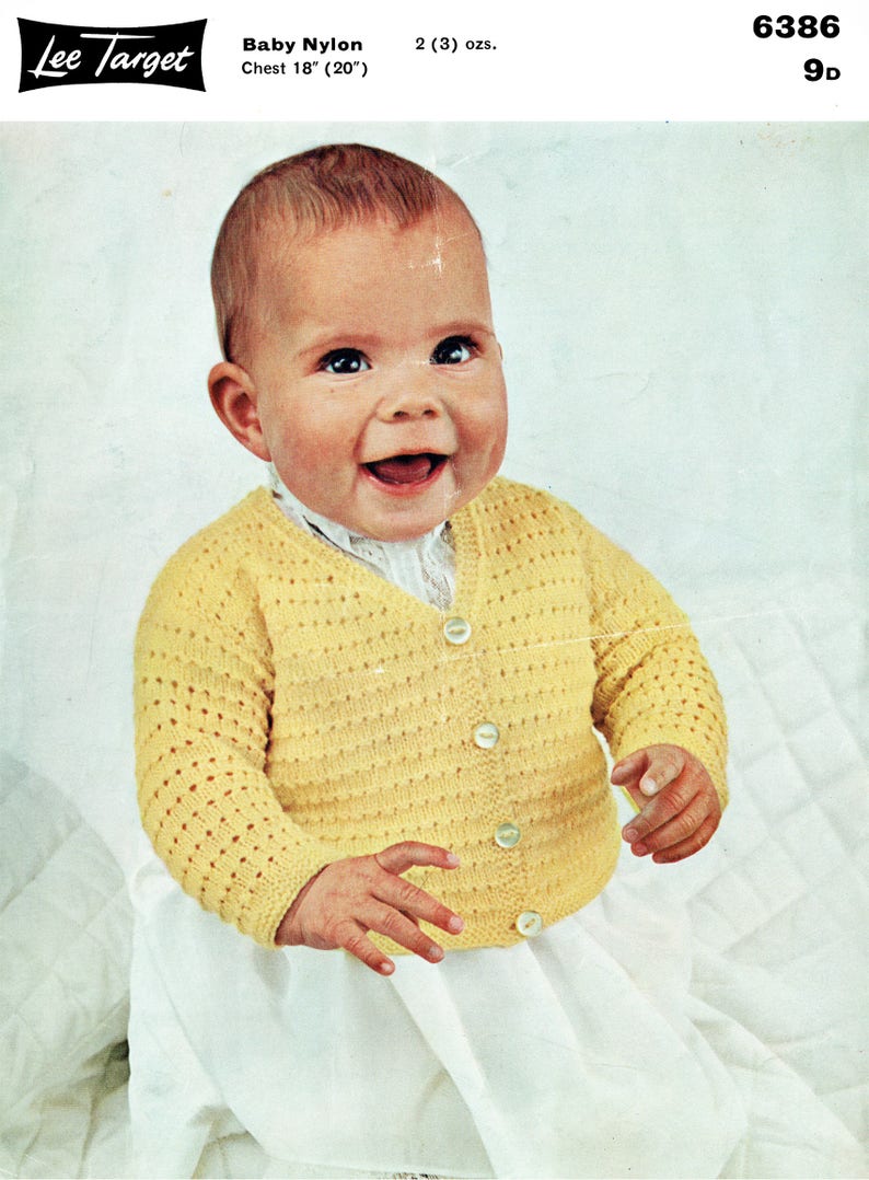 PDF Vintage Baby Knitting Pattern 1960s Lee Target 6386 Matinee ...