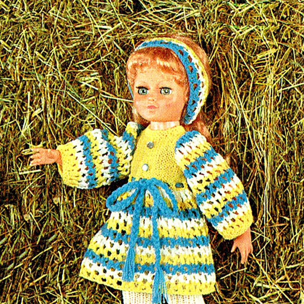 PDF Vintage 1970s Sheena Dolls Clothes Knitting Pattern, Lacy Mod Dress ...