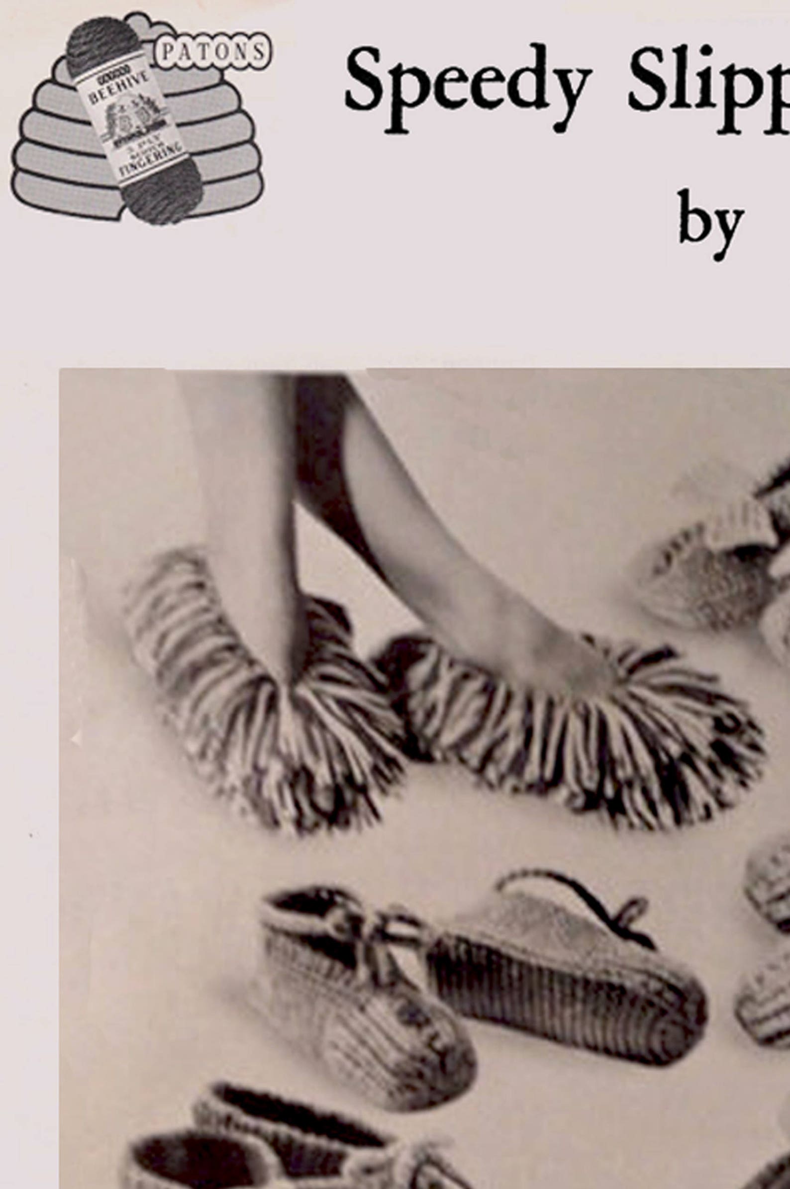 PDF Canadiana SPEEDY Bed Slippers Knitting Pattern, Vintage 1950s ...
