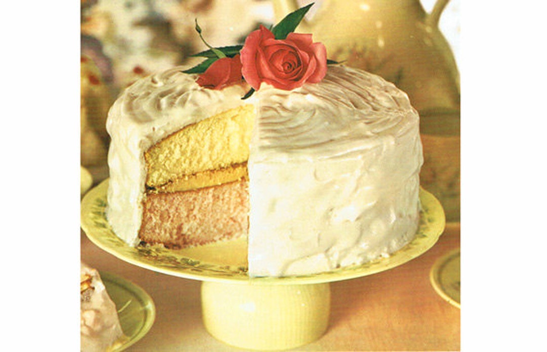 Vintage 1950s Beautiful 'rose' Cake and 5 FREE Tasty Cake Recipes PDF ...