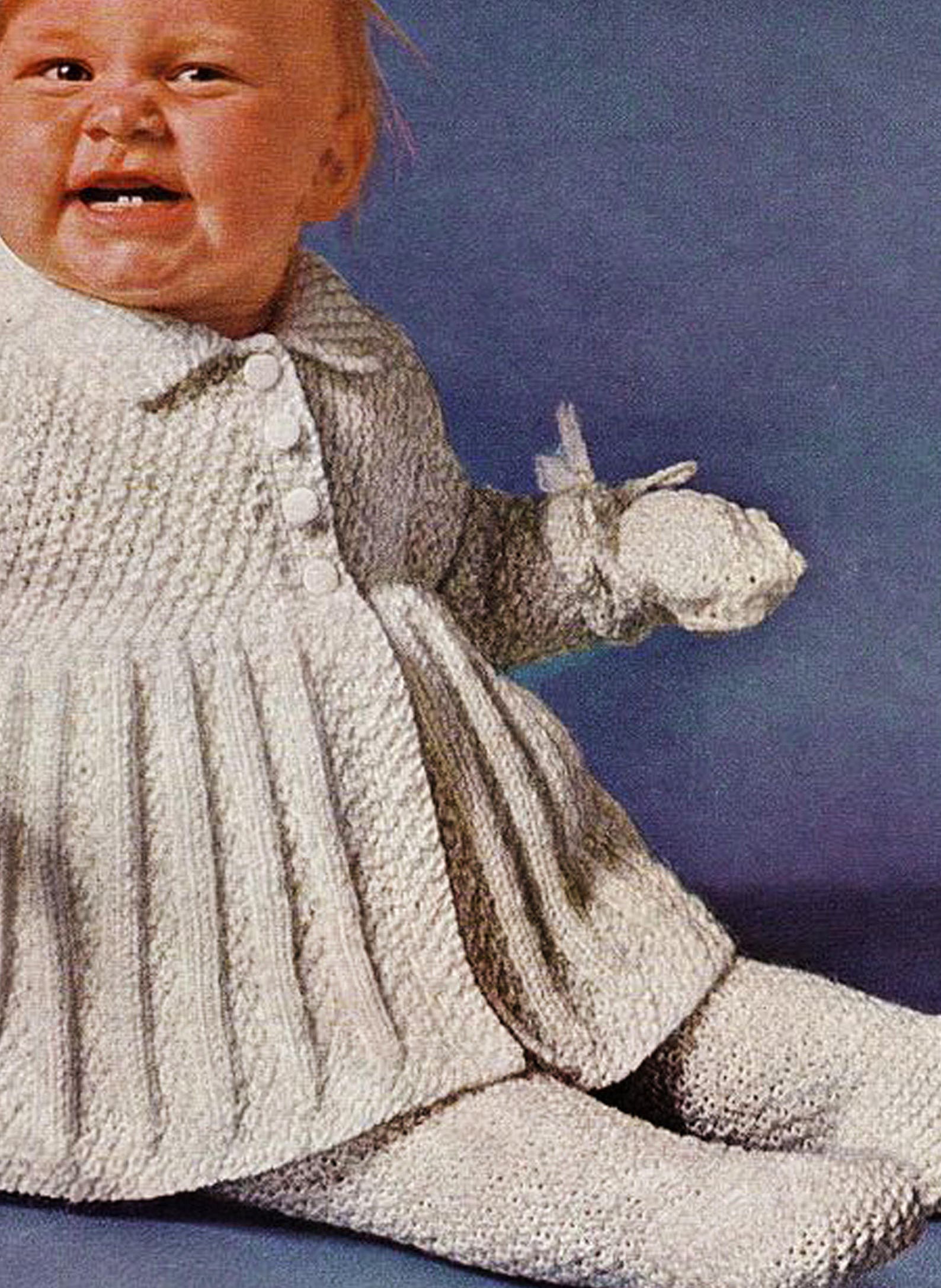 PDF Vintage Baby Knitting Pattern Bairnswear 1696 1950s Pram Set ...