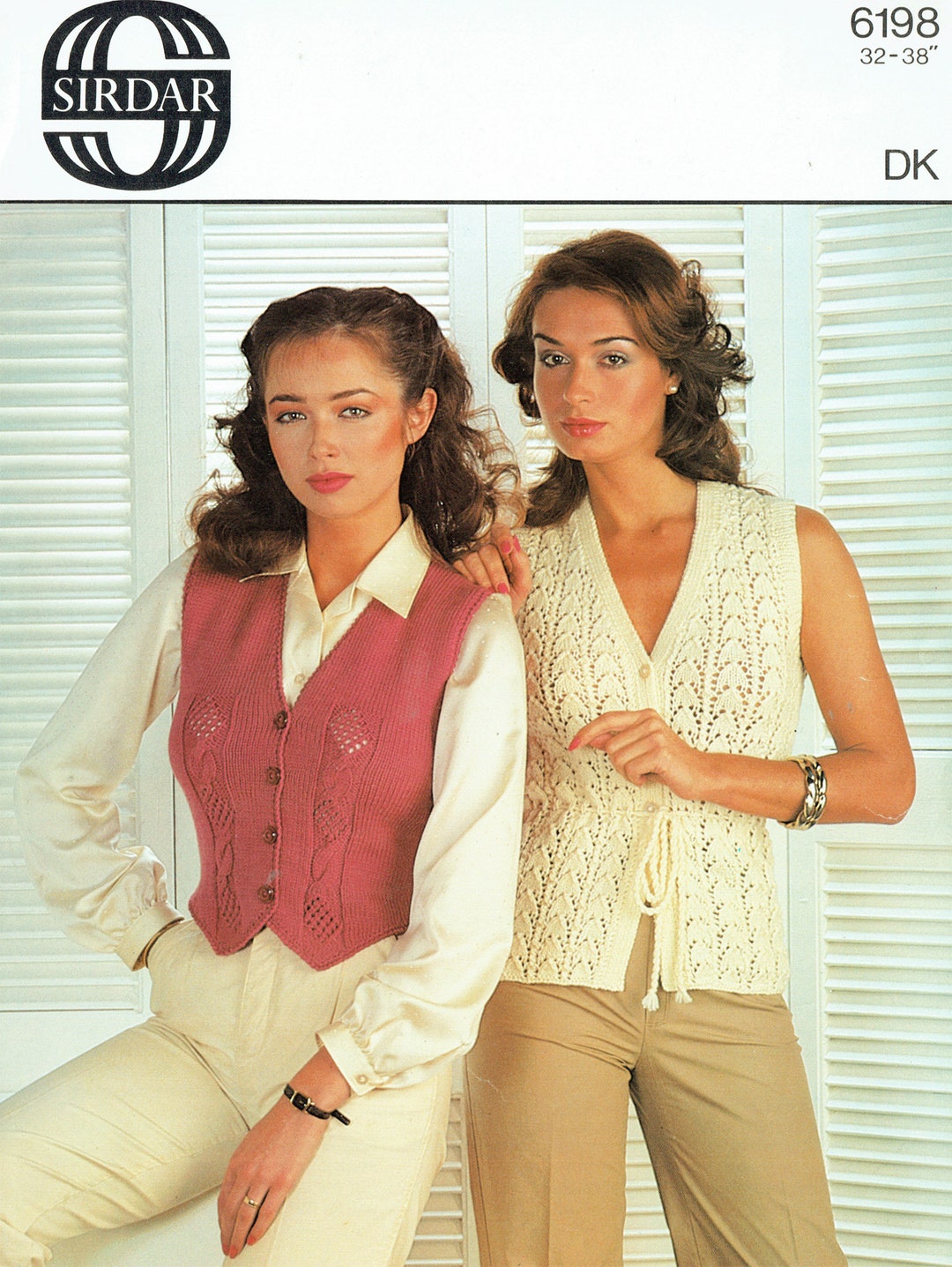 PDF Vintage Womens Ladies Waistcoat Knitting Pattern Lacy Fitted 1970s ...