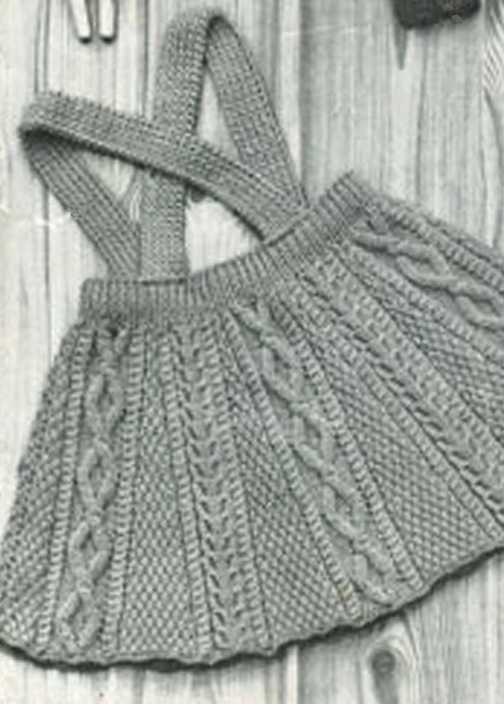 PDF Vintage Baby Girl Knitting Pattern Toddler Pinafore Dress - Etsy