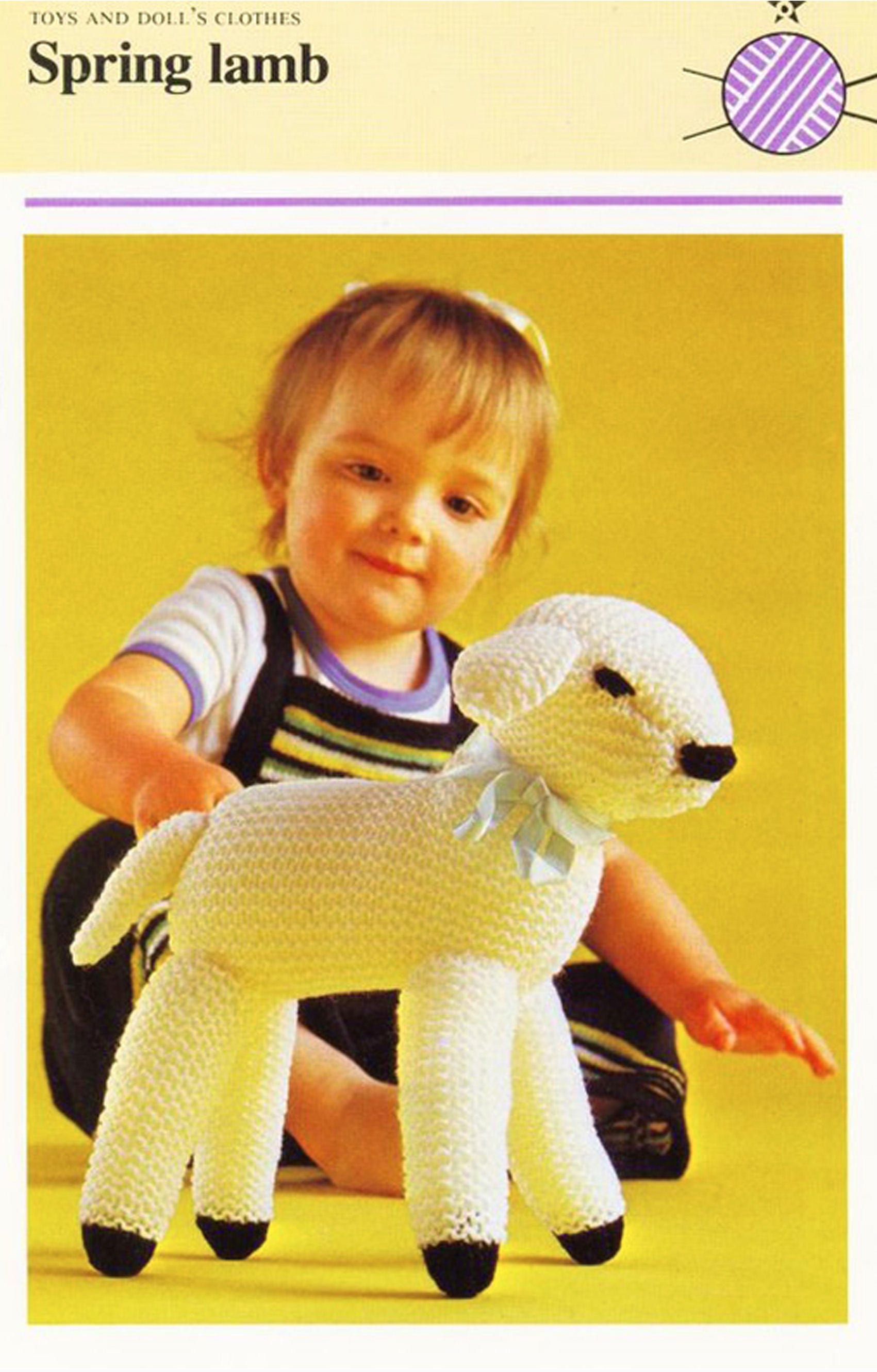 PDF Vintage Spring LAMB Knitting Pattern, EASY Sheep Novelty Teddy Toy ...
