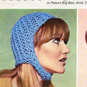 Pdf Vintage Ladies Hat Helmet Knitting Pattern 1960s Patons 9893 HEAD ...
