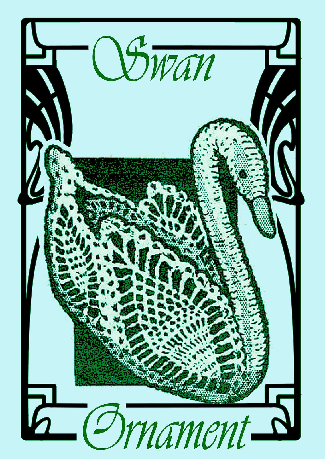 PDF Vintage 1950s 3d SWAN Ornament Crochet Pattern Pineapple Wedding ...