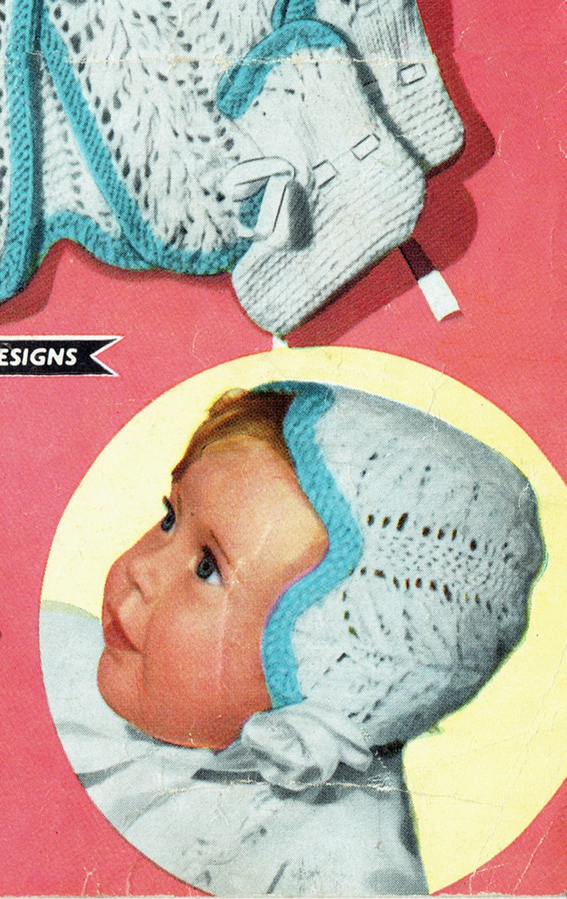 PDF Vintage 1950s Baby Knitting Pattern Bestway B3268 Leafy Lacy Pram ...
