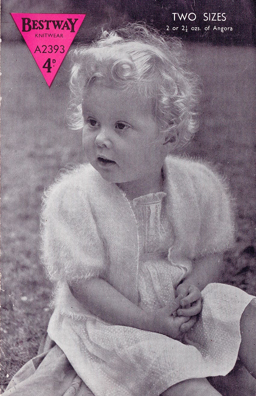 PDF Vintage 1950s Baby Girl 2 Bolero Knitting Pattern Bestway A2392 ...