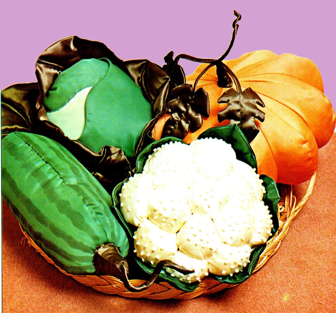 PDF Vintage Autumn 1970s FABRIC 3d VEGETABLES Sewing Pattern, Novelty ...