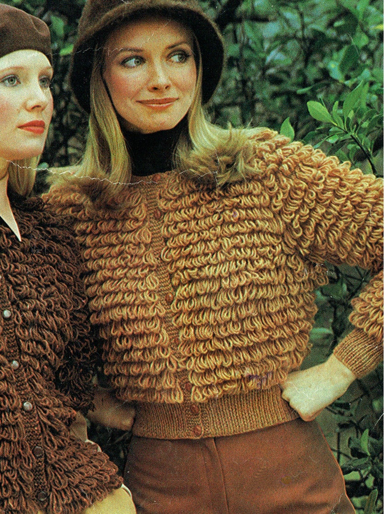 PDF Vintage Womens Ladies Loopy Stitch Jackets Knitting Pattern 1970s ...