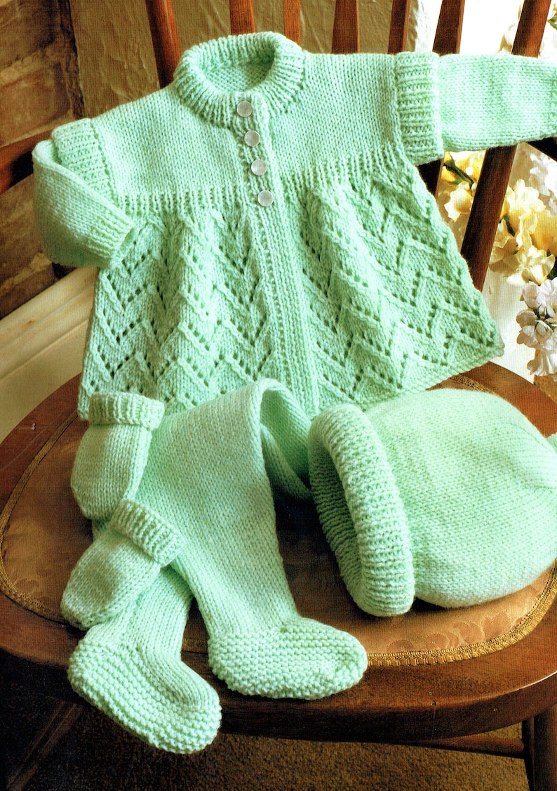 PDF Baby Knitting Pattern Layette Pram Set Matinee Coat - Etsy