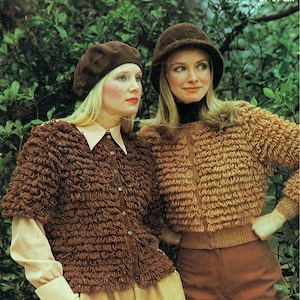 PDF Vintage Womens Ladies Loopy Stitch Jackets Knitting Pattern 1970s ...