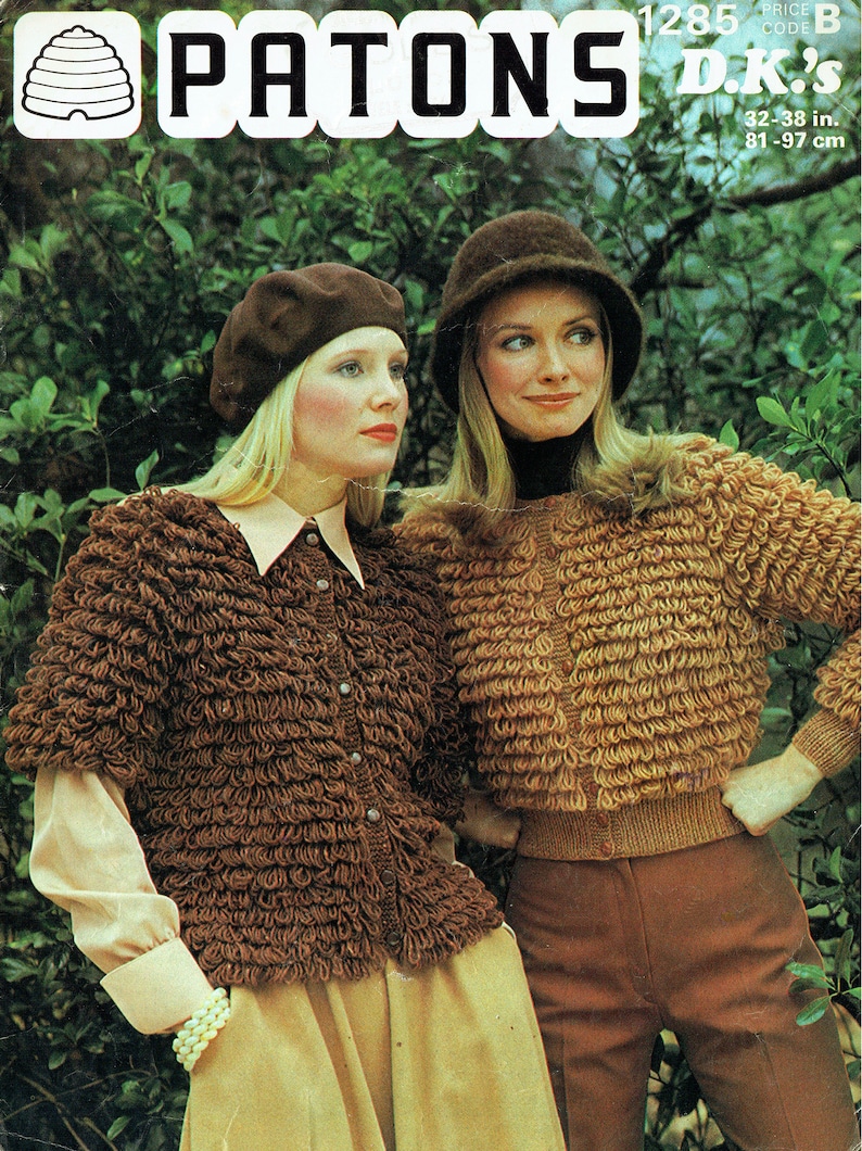 PDF Vintage Womens Ladies Loopy Stitch Jackets Knitting Pattern 1970s ...