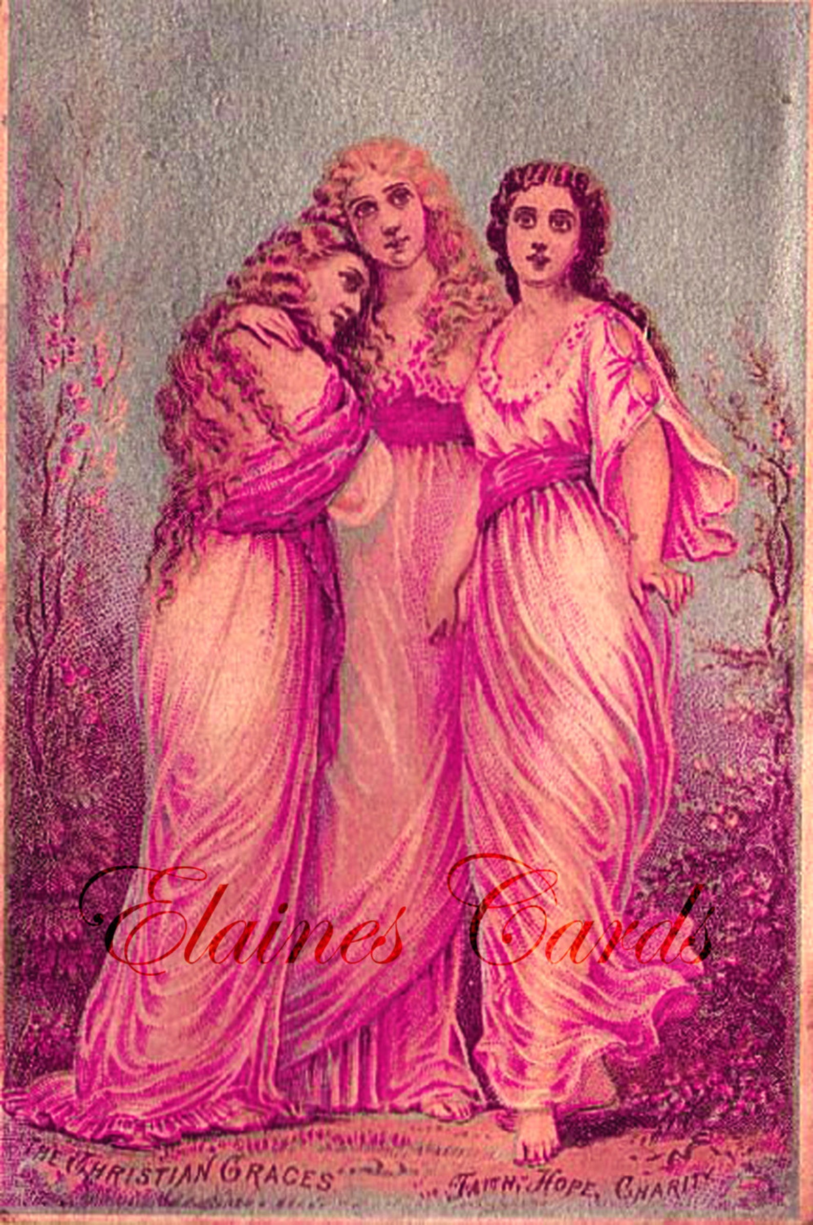 Digital Art CHRISTMAS Celestial Angels Set of 4 Card, for Collage ...