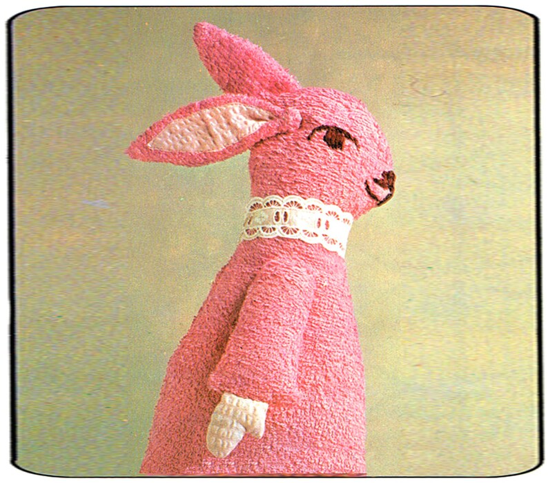PDF Vintage 1960s Kitsch Baby PINK BUNNY Rabbit Toy Sewing - Etsy UK