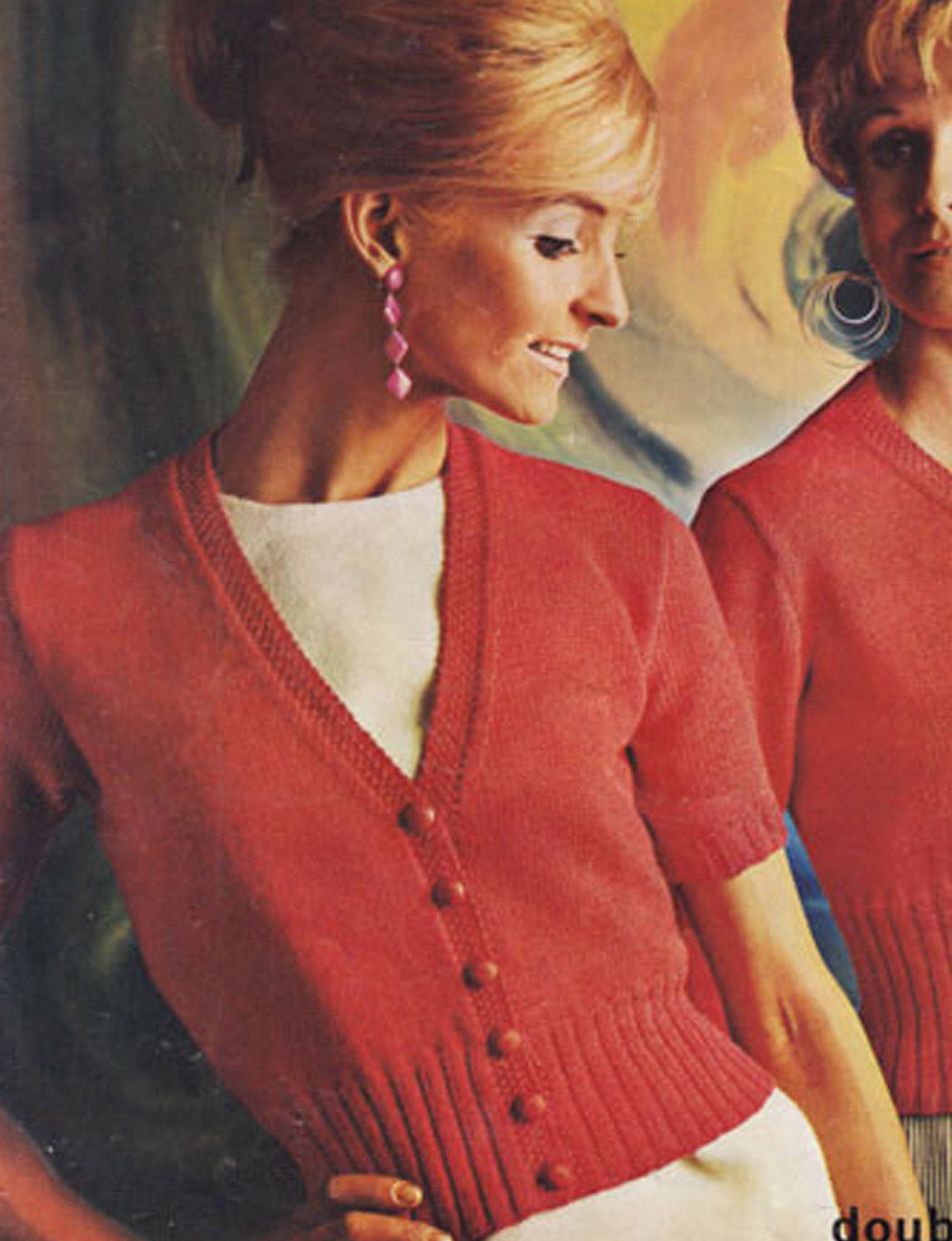 PDF Vintage Womens Ladies Knitting Pattern 1960s 1970s Twin Set Cropped ...