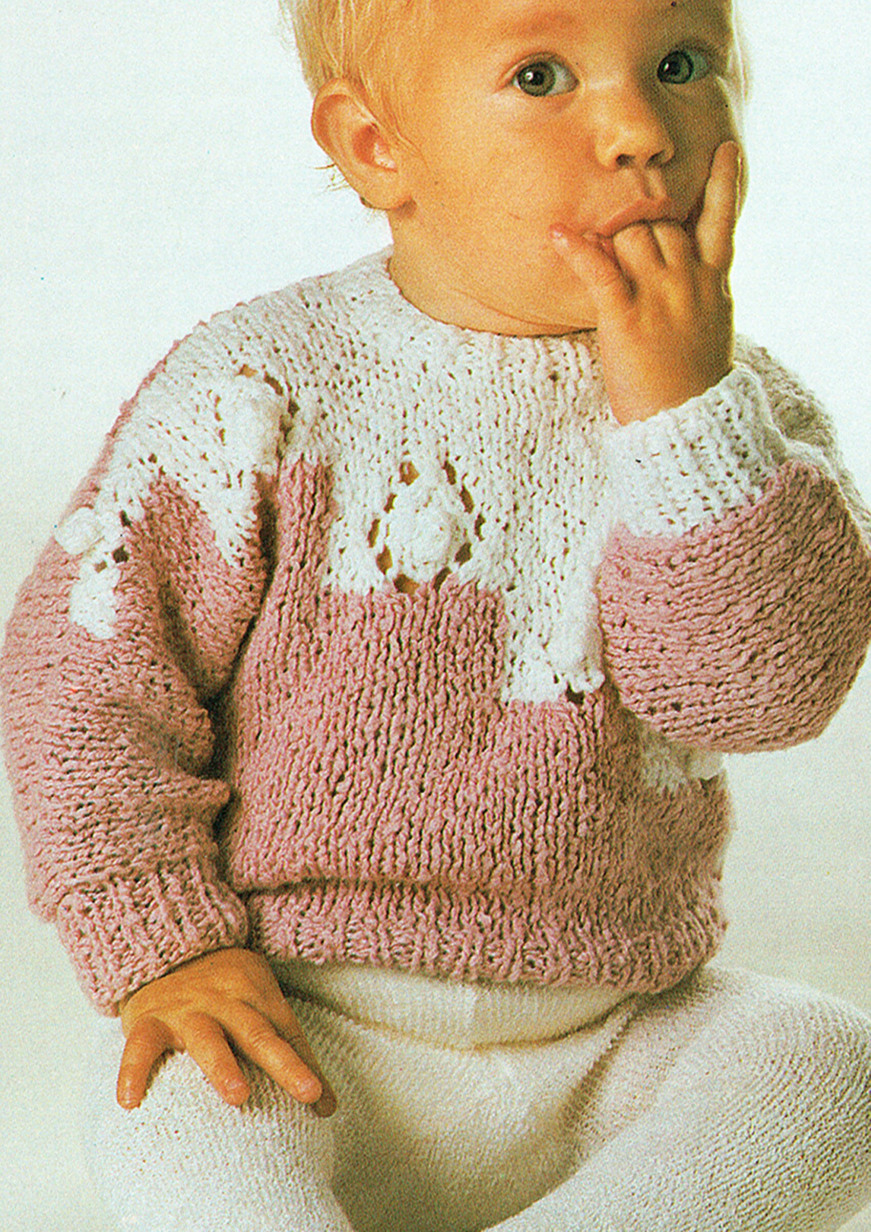 PDF Vintage Baby Girl Knitting Pattern Toddler 2 Tone Bobble - Etsy