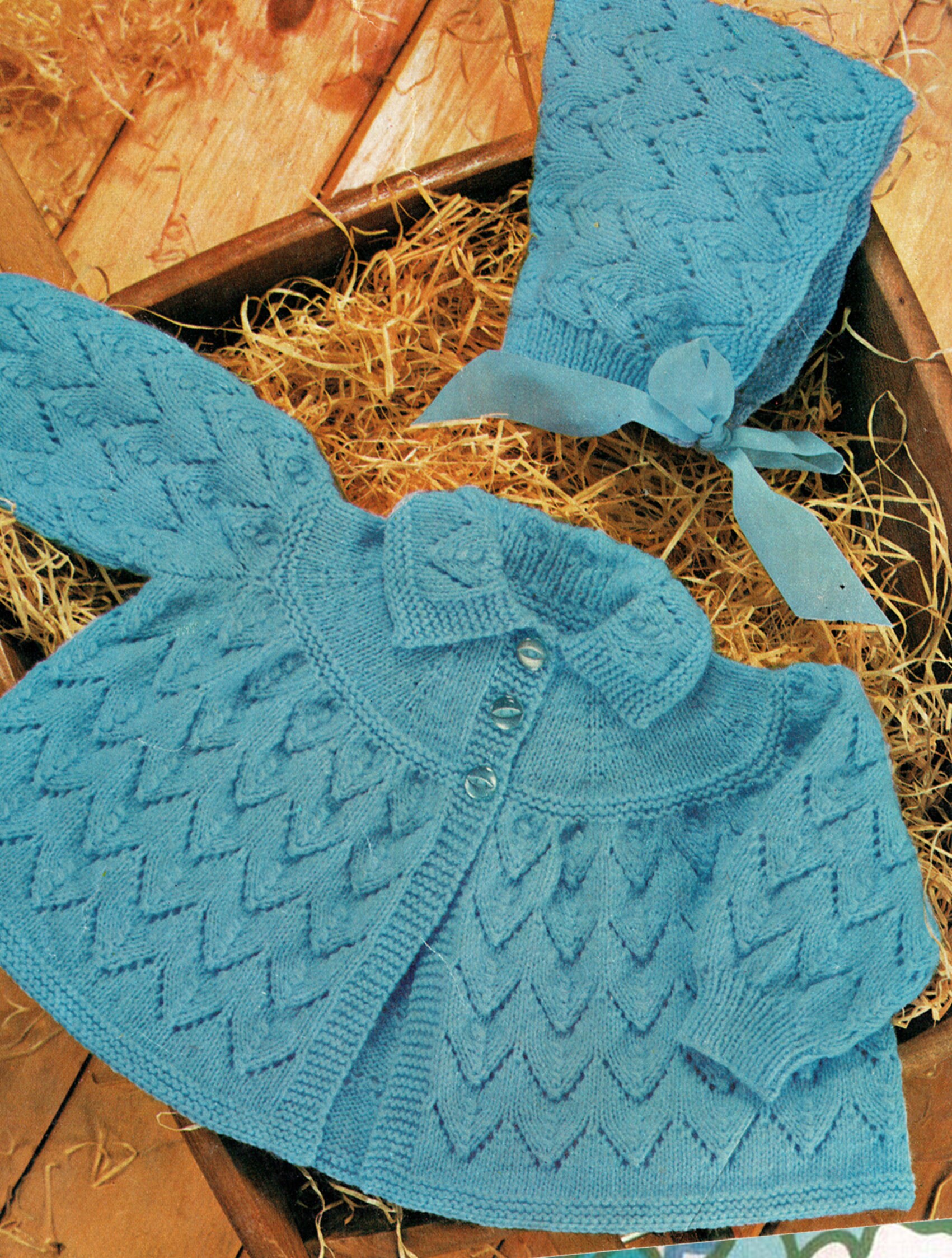 PDF Vintage Baby Knitting Pattern Robin 1999 Bambino Matinee Bonnet ...