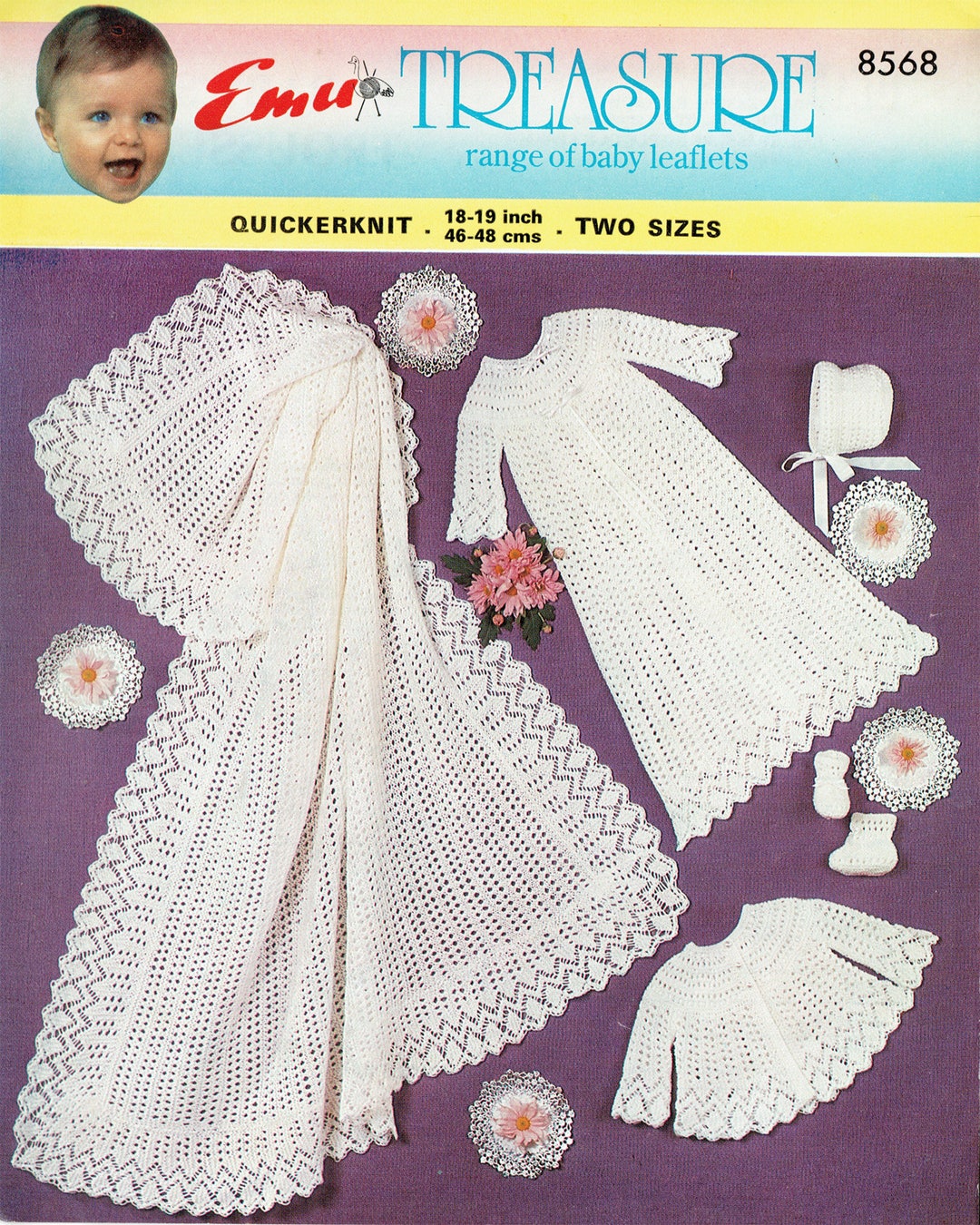 PDF Vintage Baby Victorian Christening Knitting Pattern Layette Blanket ...