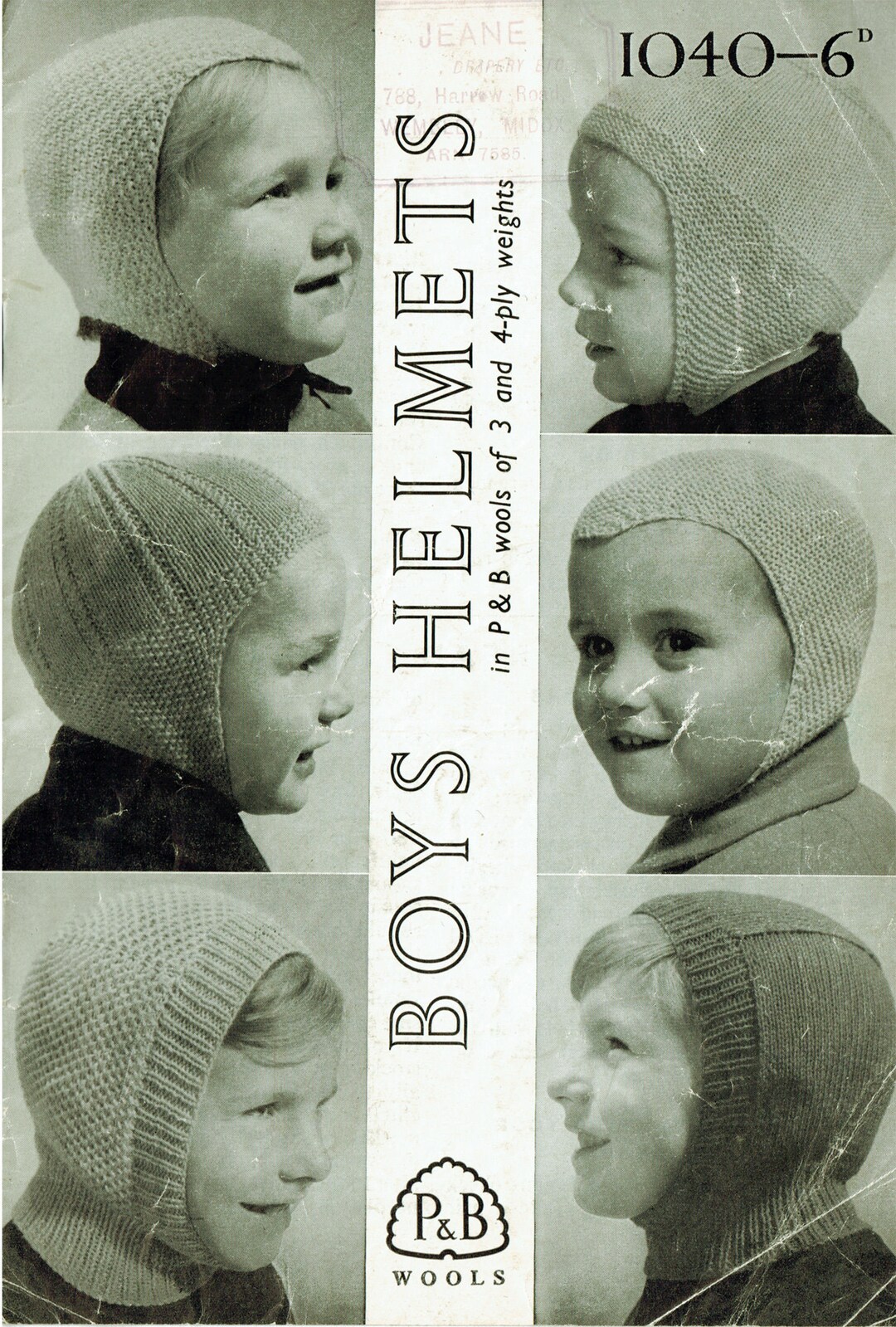 PDF Vintage Baby Toddler Boys Childrens Kids Helmets Balaclava Hat ...
