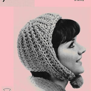 PDF Vintage 1960s Ladies Womens Hat Knitting Pattern Bonnet Helmet ...