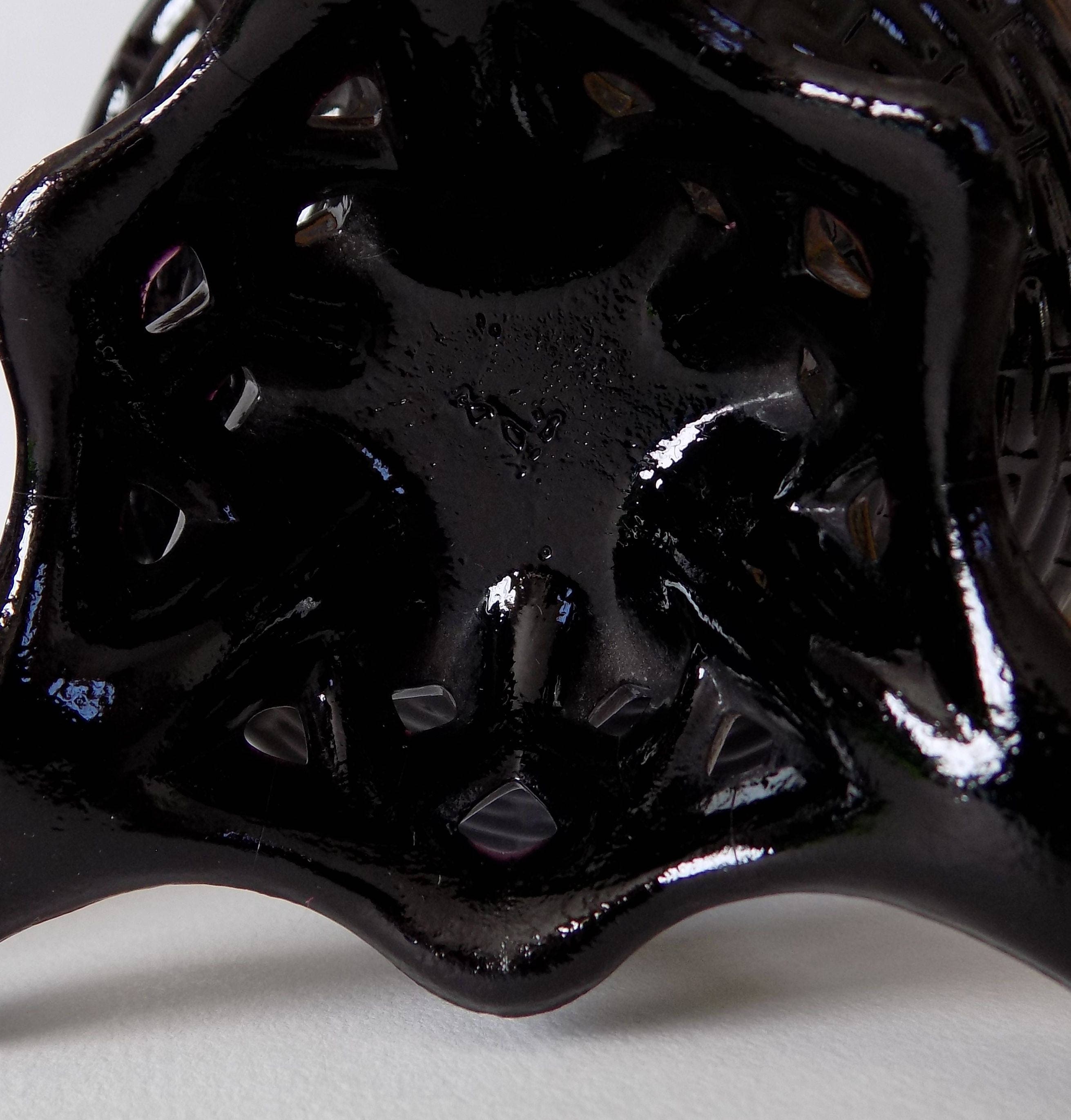 Antique Victorian Sowerby Wickerwork Black Glass Pedestal | Etsy