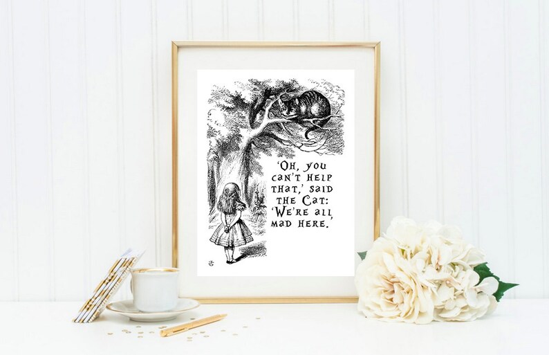 Alice in Wonderland Set of 3 Quote Digital Prints. Entirely Bonkers ...