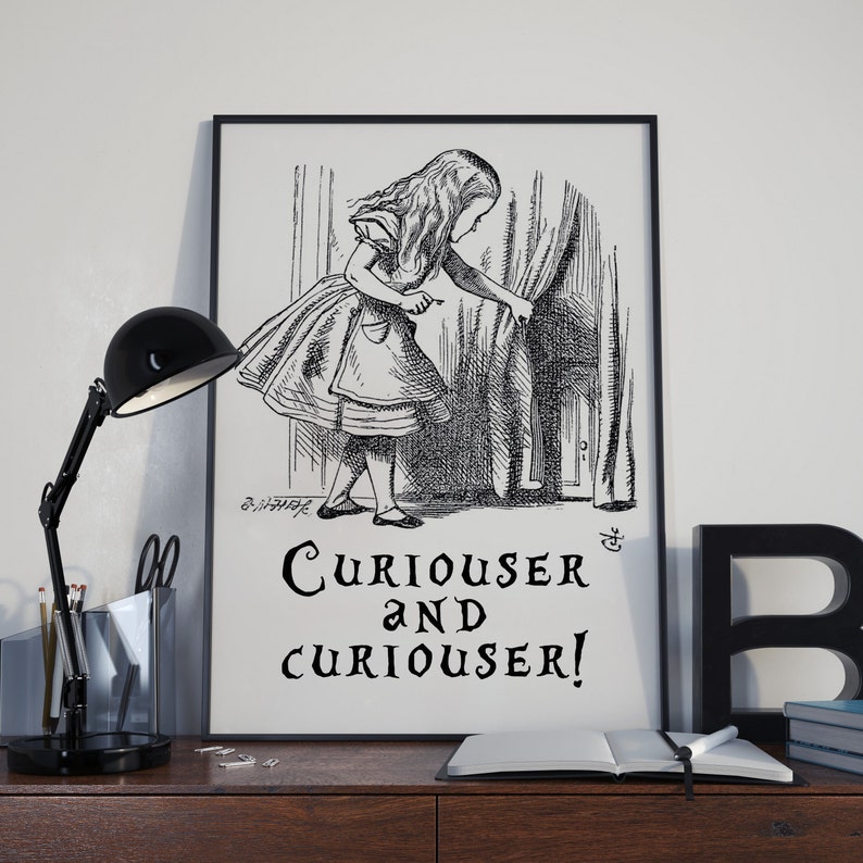 Alice In Wonderland Printable Curiouser And Curiouser Quote Etsy