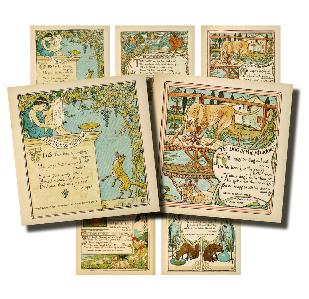 Digital Image Aesops Fables | Aesops Fables Illustrations 1880s ...