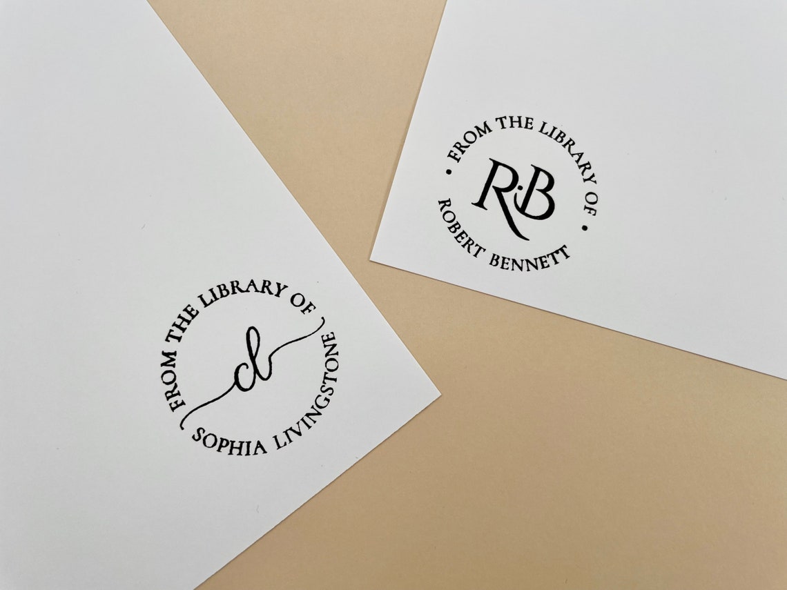 Custom Library Stamp, Ex Libris Personalized Book Stamp, Wooden Stamp ...