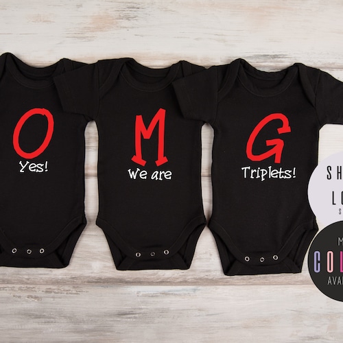 Triplets omg Set of 3 Bodysuits for Triplets - Etsy