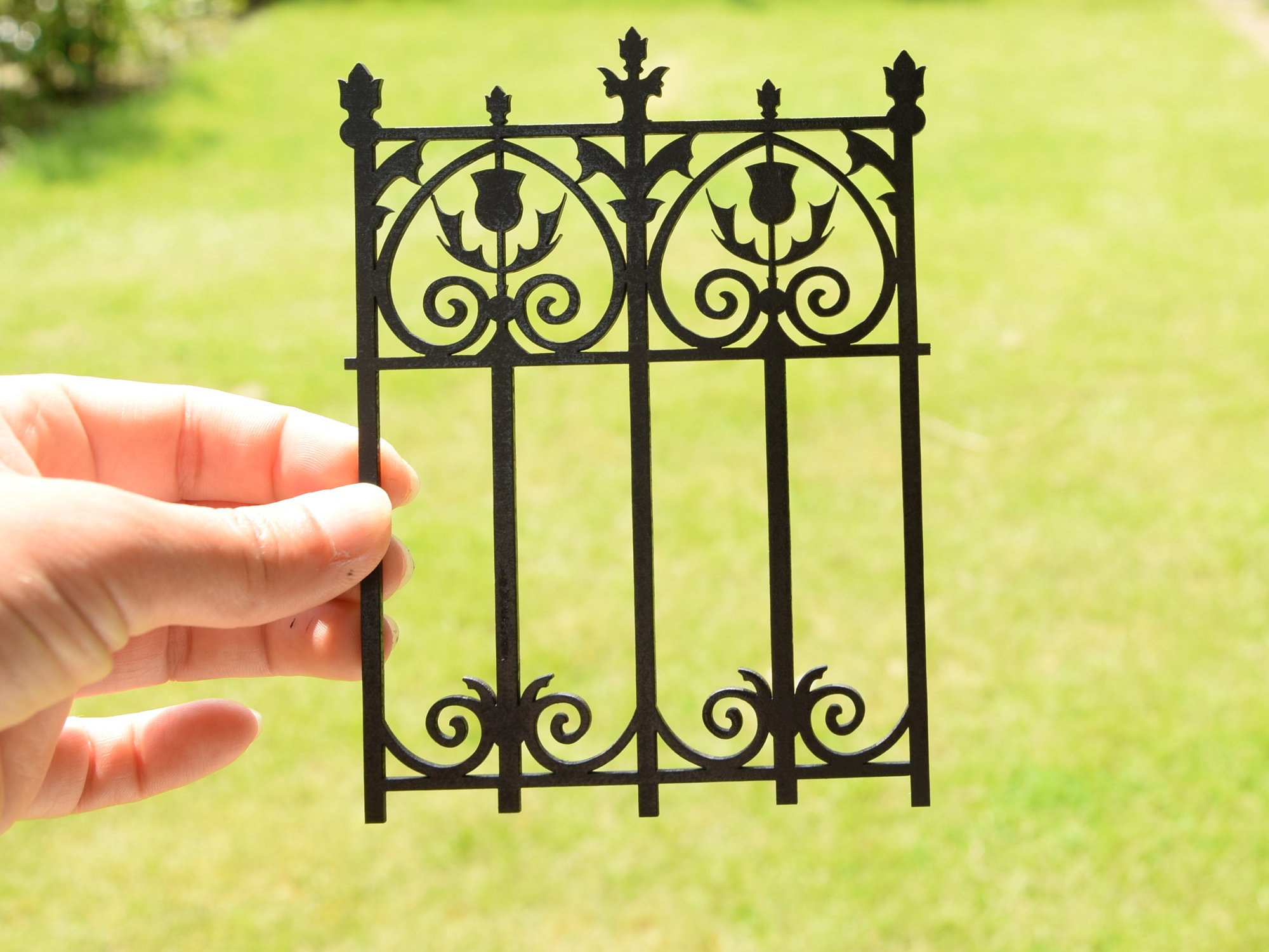 Dollhouse Miniature Fence Panel - Wrought Iron Look Fencing for ...