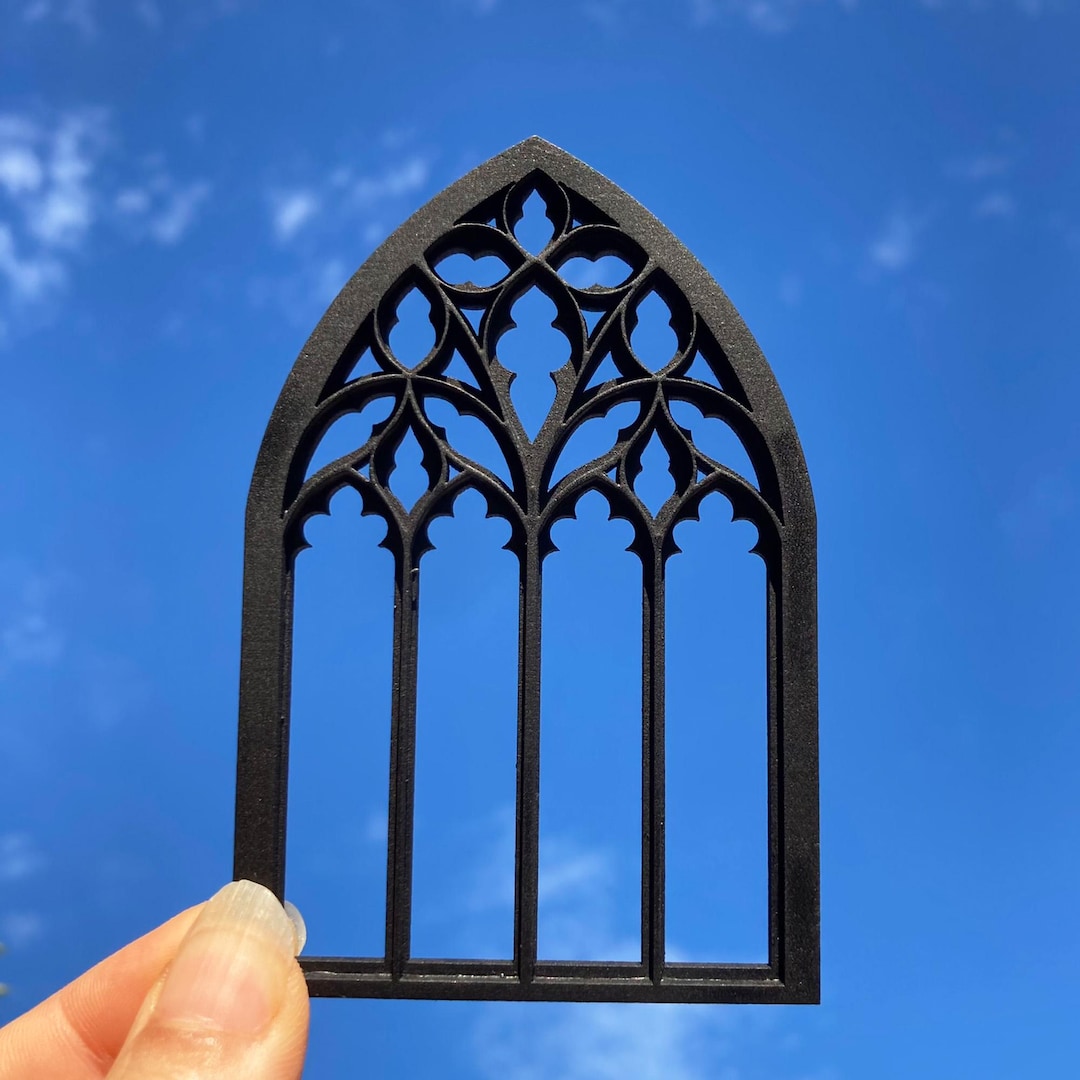 1:12 Dollhouse Miniature Gothic Window Diy Kit, Church Cathedral Model ...