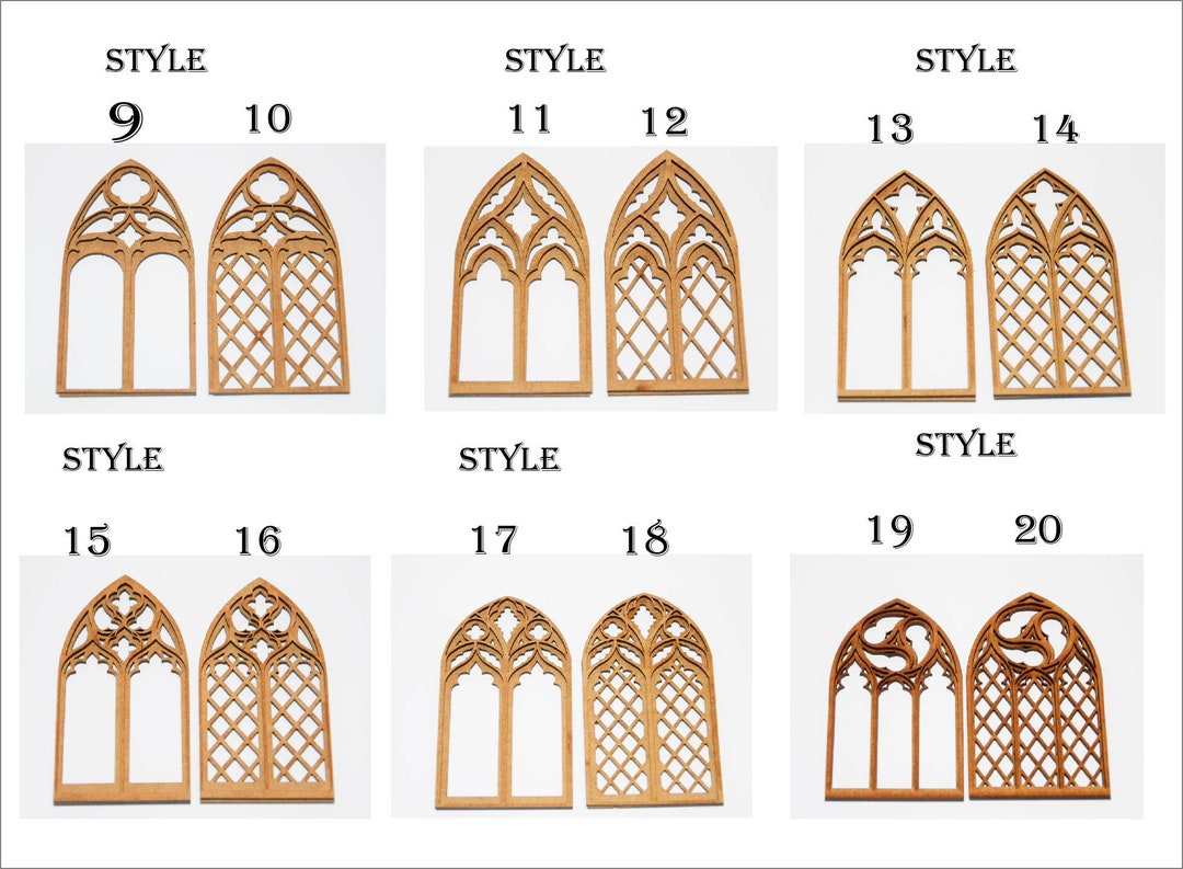 1:4 Miniature Gothic Window Diy Kit, Church Window Miniature Dollhouse ...
