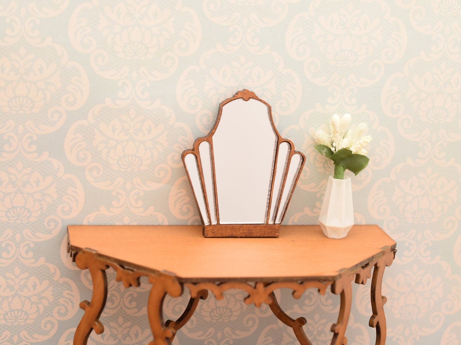Art Deco Miniature Mirror for Dollhouse 1:12 Scale DIY Kit, Dollhouse ...