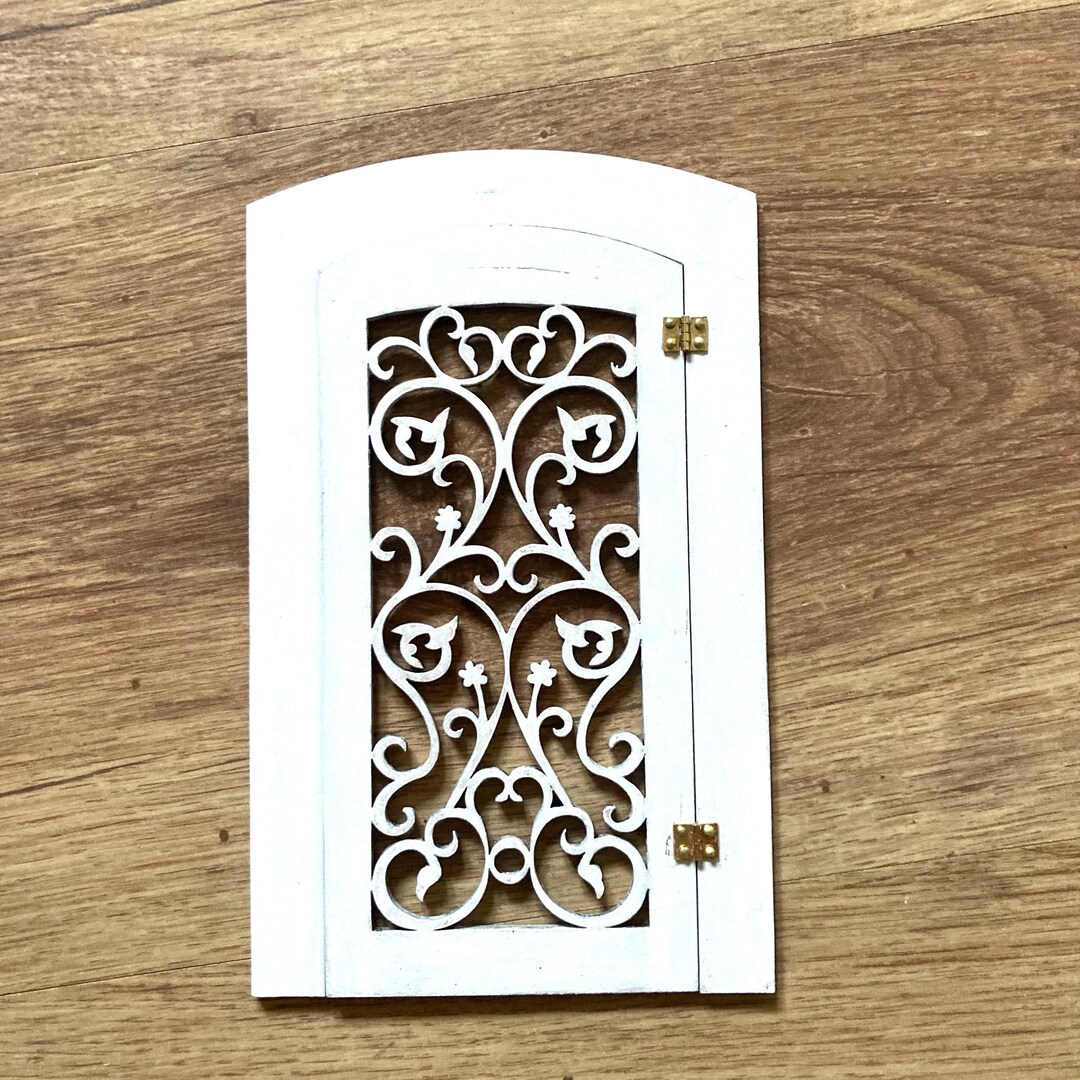 Dollhouse Miniature 1:12 Scale Entrance Gate DIY Kit, Wrought Iron Look ...