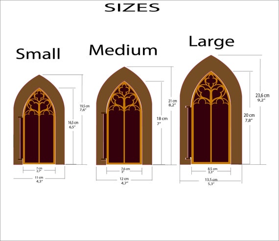 1:12 Scale Dollhouse Miniature Gothic Door Diy Kit Miniature - Etsy