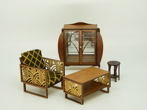 1 12 Dolls House Miniatures Furniture Diy Kit Miniature Coffee Table Dollhouse Armchair Miniature Credenza Dollhouse Sideboard Etsy Canada